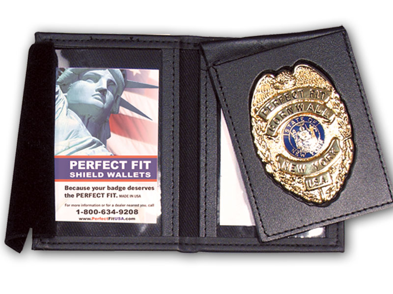 Dress Leather Flip Out Badge & Double ID Case - 1003: Badges Ex Cetera