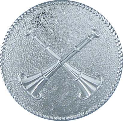 Cap Badge with 2 Crossed Horns - 4212F: Badges Ex Cetera