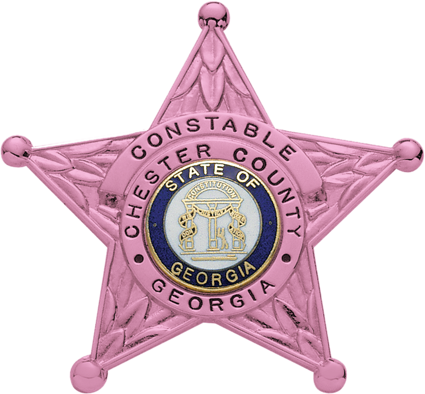Pink Awareness Five point star badge E106A_PK: Badges Ex Cetera