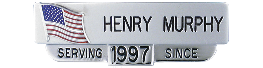 Quick Ship Name Plate with service award: Badges Ex Cetera