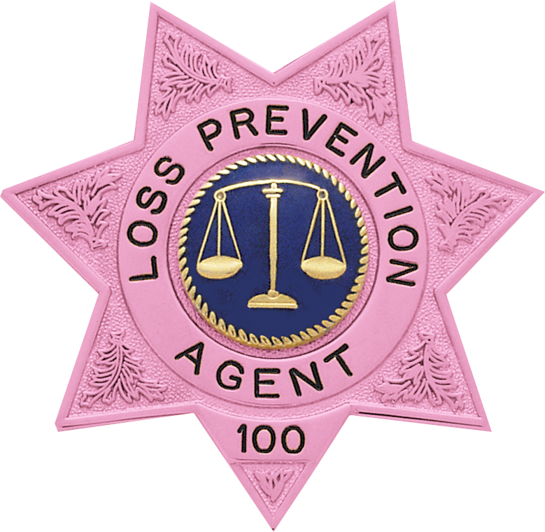 Pink 7 Point Star Badge S-243_PK: Badges Ex Cetera