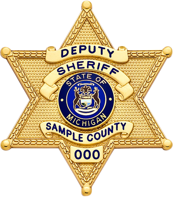 Six Point Star Ball Tipped Badge S595: Badges Ex Cetera