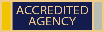 Three panel Accredited Agency service award SAB3_381: Badges Ex Cetera