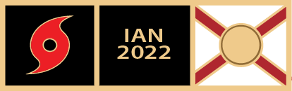 Five panel Hurricane Ian 2022 service award SAB3_417: Badges Ex Cetera