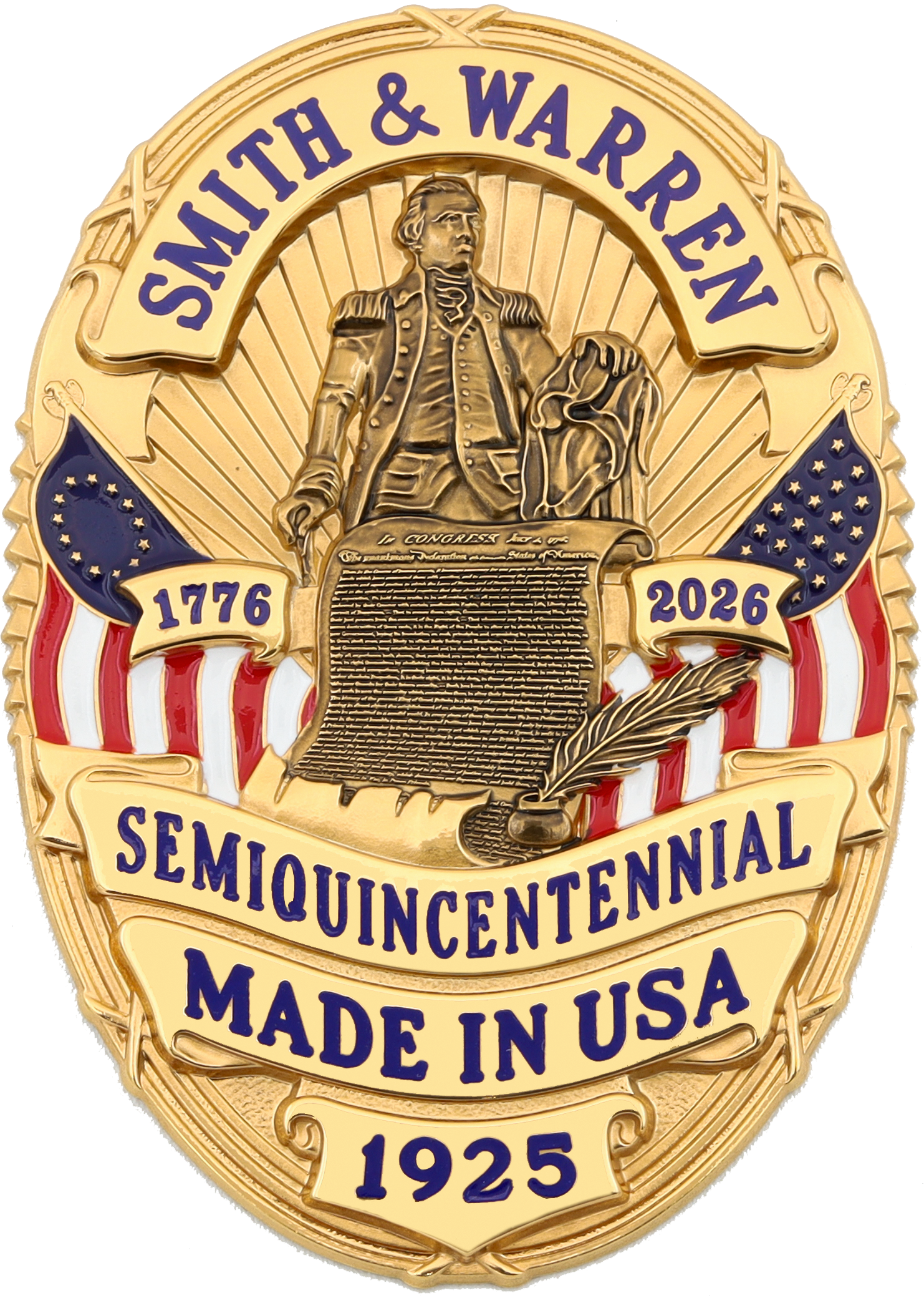 America 250th Semiquincentennial Badge: The Declaration: Badges Ex Cetera