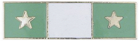 Three panel Commendation Bar with two stars 8329: Badges Ex Cetera