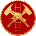 Fire Chief Hat Badge With Five Crossed Horns Cut Out