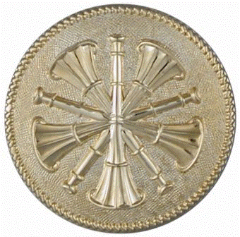 Large Cap Badge with Five Horns by Hook-Fast Specialties, Inc. 1 5/8 ...