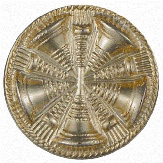 Cap Badge with Five Crossed Horns: Badges Ex Cetera