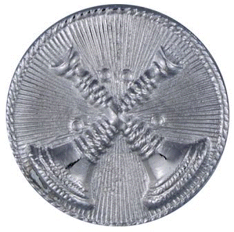 Cap Badge with Two Crossed Horns Style A29111: Badges Ex Cetera