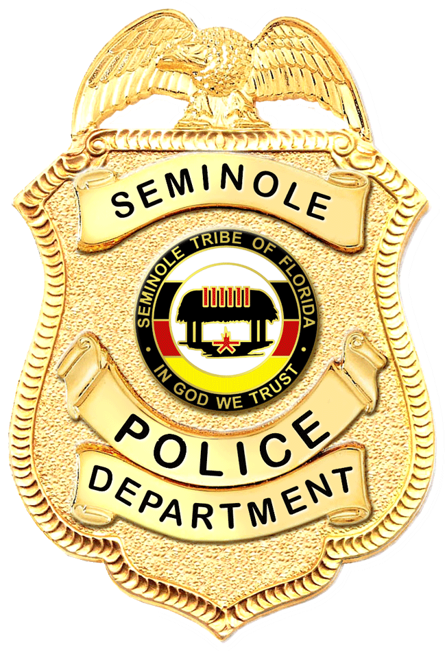 Seminole Police Department shield badge with eagle