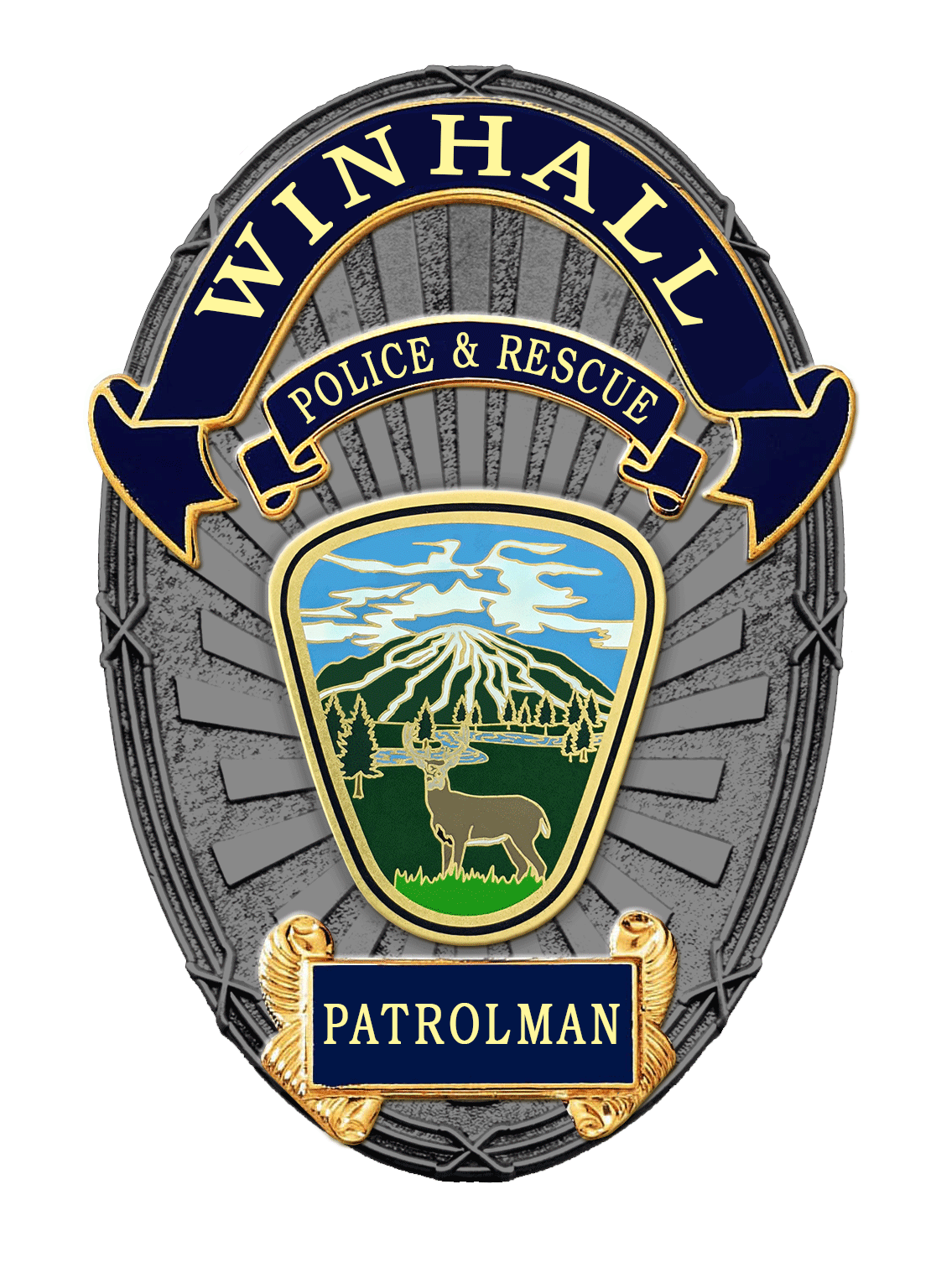 Oval Badge with Applied Reversed Enamel Panels