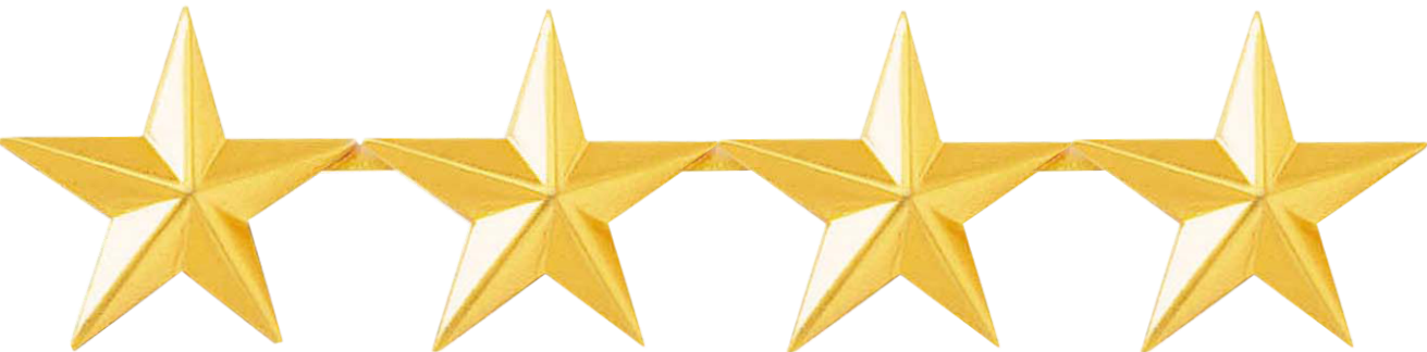 Four 5/8" Stars On A Bar