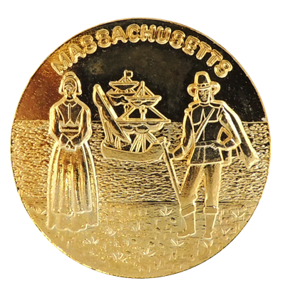 Plain Massachusetts State Seal with Pilgrims
