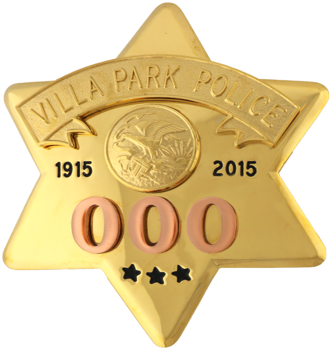 Six Point Star Badge with an applied panel with copper applied figures ...