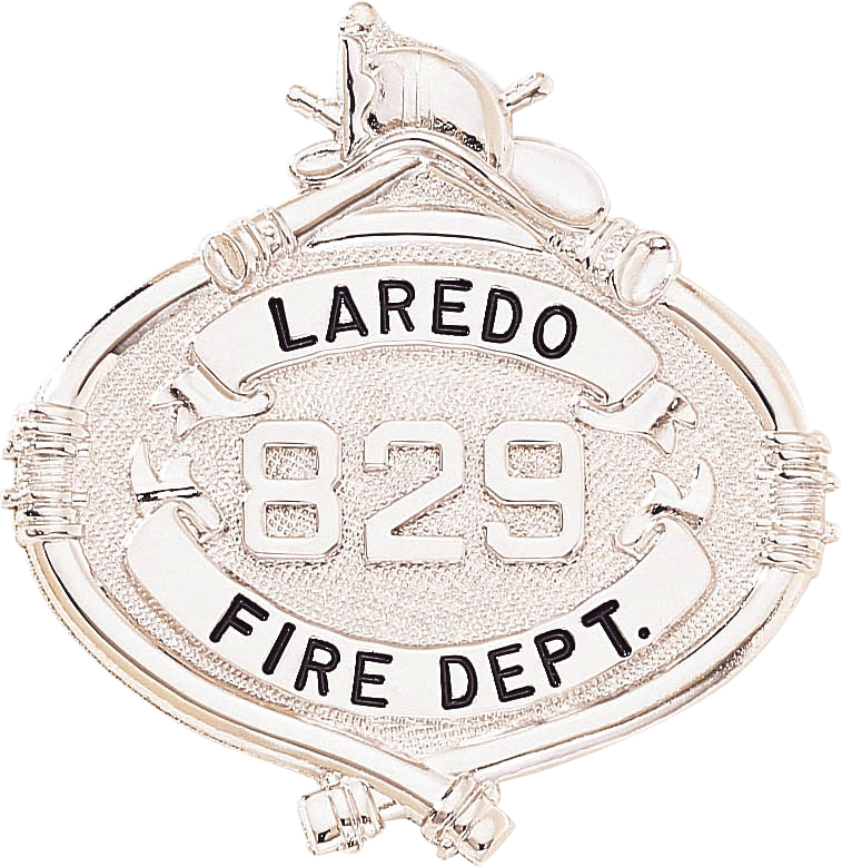 Oval Badge with Fire Helmet Top