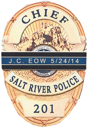 Oval Salt River Police Mourning Badge