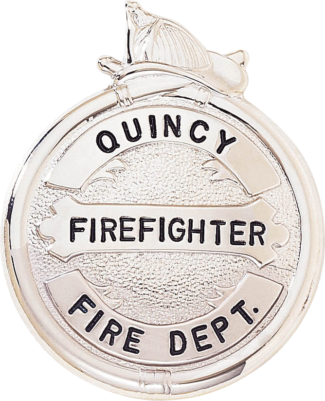 Round Fire Badge with Helmet Top