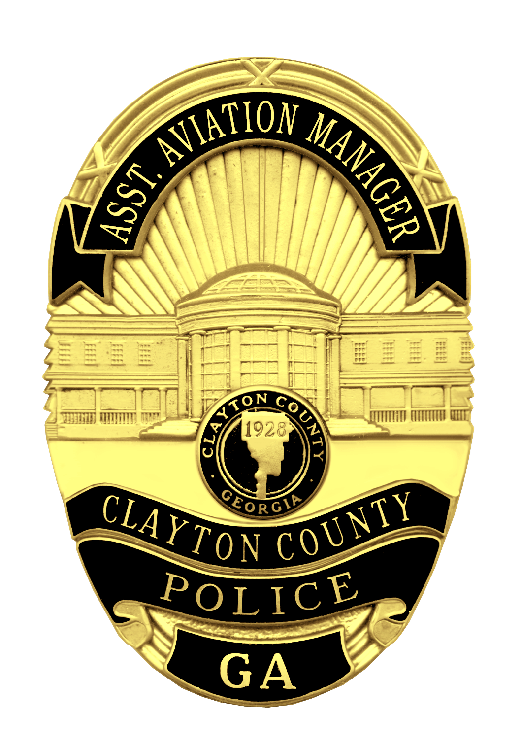 Reversed Enamel Flex Building Badge for Clayton County Police GA