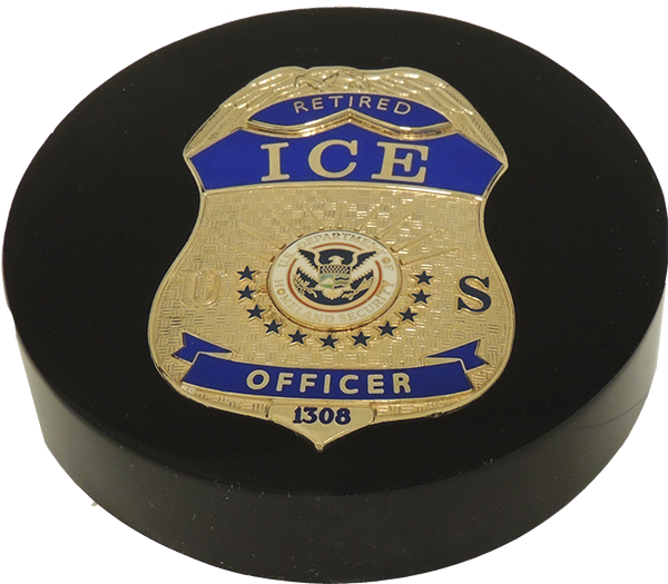 Circle Lucite Paperweight With Background Color