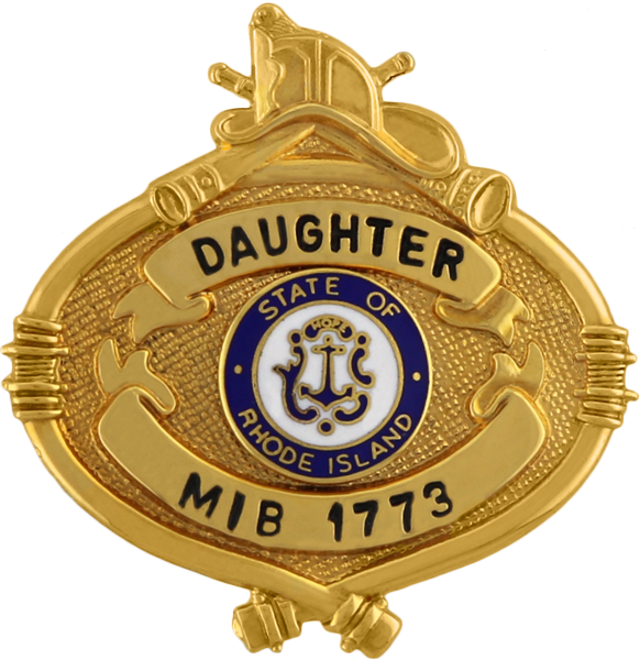 Miniature Fire Badge with Helmet Top
