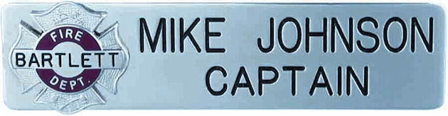 Quick Ship Name Plate w/ emblem Style# QS-6: Badges Ex Cetera