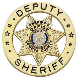 Seven Point Star Badge on Round Disk S621: Badges Ex Cetera