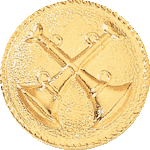 Fire Chief Hat Badge With Five Crossed Horns Cut Out