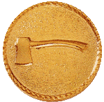 Fire Chief Hat Badge With Five Crossed Horns Cut Out