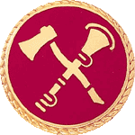 Fire Chief Hat Badge With Five Crossed Horns Cut Out